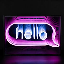 Hello Infinity Mirror Neon Sign