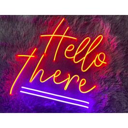 Hello There Neon Sign Orange and Purple Neon Sign MJ10251