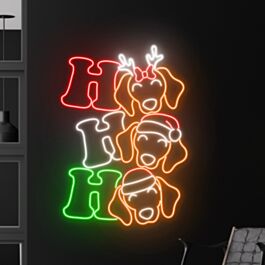 Ho Ho Ho Labrador Led Neon Sign Christmas Decor