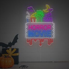 Horror Movie With Zombie Hand LED Neon Sign