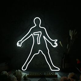 human silhouette With Number 7 Neon Sign