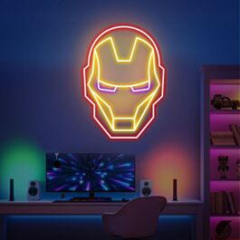 Iron Man Neon Sign Size And Color Neon Lights Decor Game Room Wall ...