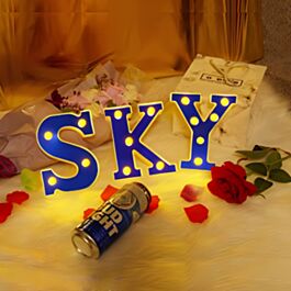 Steel Marquee Letter Sky Blue High-End Custom Zinc Metal Marquee Light ...