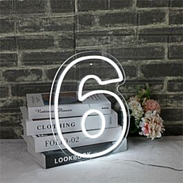 LED Neon Birthday Number 6 LED Neon Sign