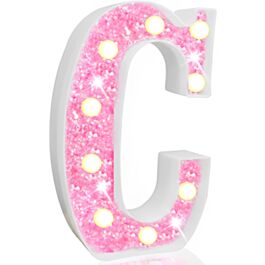 Steel Marquee Letter C Alphabet Pink Shiny Shimmering High-End Custom ...