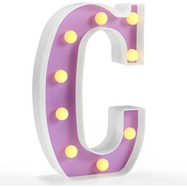 Steel Marquee Letter C Alphabet Retro Purple High-End Custom Zinc Metal ...