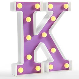 Steel Marquee Letter K Alphabet Retro Purple High-End Custom Zinc Metal ...