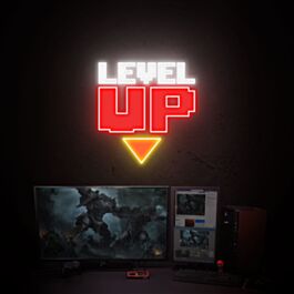 Level Up Uv Led Neon Sign Acrylic Board Gaming Room Neon Gift