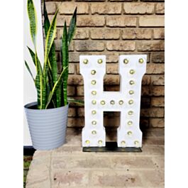 Steel Marquee Letter Warm White Light Up H High-End Custom Zinc Metal ...