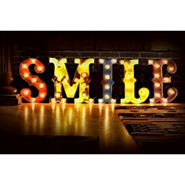 Steel Marquee Letter Smile High-End Custom Zinc Metal Marquee Light ...