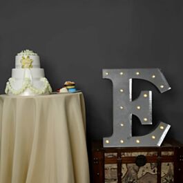 Steel Marquee Letter Grey Alphabet E High-End Custom Zinc Metal Marquee ...