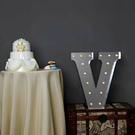 Steel Marquee Letter Grey Alphabet V High-End Custom Zinc Metal Marquee ...