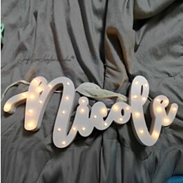 Steel Marquee Letter Name Nicole Warm White High-End Custom Zinc Metal ...