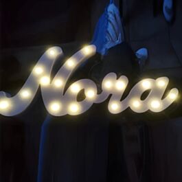 Steel Marquee Letter Name Nora Warm White Room Decor High-End Custom ...