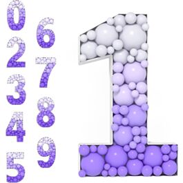 Steel Marquee Letter Number 1 One Purple Birthday Party High-End Custom ...