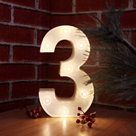 Steel Marquee Letter Number 3 Three Warm White High-End Custom Zinc ...