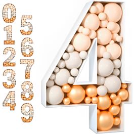 Steel Marquee Letter Number 4 Four Orange Grey Balloon High-End Custom ...