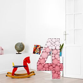 Steel Marquee Letter Number 4 Four Pink Balloon High-End Custom Zinc ...