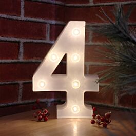 Steel Marquee Letter Number 4 Four Warm White High-End Custom Zinc ...