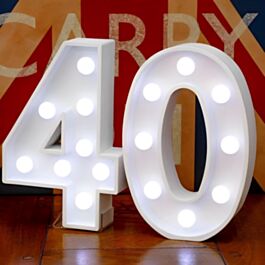 Steel Marquee Letter Number 40 White Modern Font High-End Custom Zinc ...