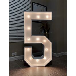 Steel Marquee Letter Number 5 Five Warm White Modern Font High-End ...