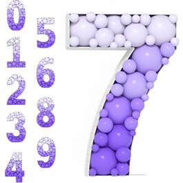 Steel Marquee Letter Number 7 Seven Purple Birthday Balloon High-End ...