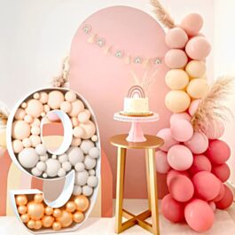 Steel Marquee Letter Number 9 Nine Orange Pink Balloon High-End Custom ...