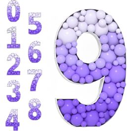 Steel Marquee Letter Number 9 Nine Purple Balloon High-End Custom Zinc ...