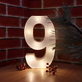 Steel Marquee Letter Number 9 Nine Warm White High-End Custom Zinc ...