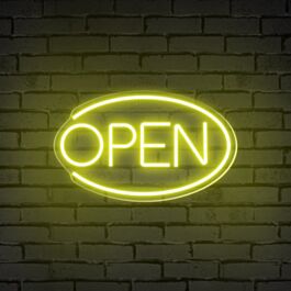 Oval Neon OPEN Sign for Business Decor
