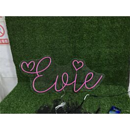 Personalize Custom Evie With Heart LED Neon Sign