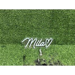 Personalize Custom Mila With Heart LED Neon Sign