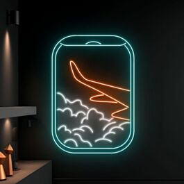 Plane Window View Cloud Led Neon Sign Custom View Cloud Led Sign