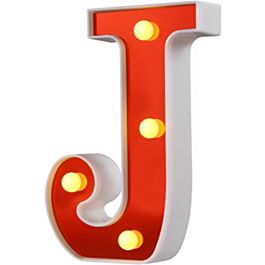 Steel Marquee Letter Red J Warm White High-End Custom Zinc Metal ...