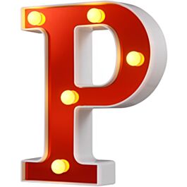 Steel Marquee Letter Red P Warm White High-End Custom Zinc Metal ...