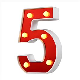 Steel Marquee Letter Red Number 5 Five High-End Custom Zinc Metal ...