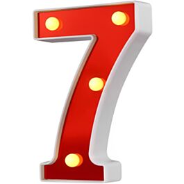 Steel Marquee Letter Red Number 7 Seven High-End Custom Zinc Metal ...