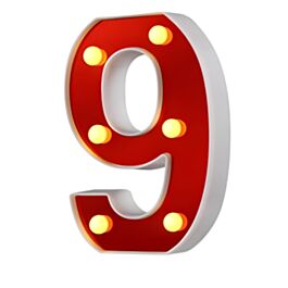 Steel Marquee Letter Red Number 9 Nine Decor High-End Custom Zinc Metal ...
