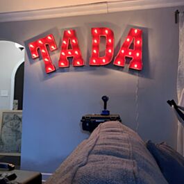 Steel Marquee Letter Red TADA Retro High-End Custom Zinc Metal Marquee ...