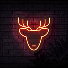 Reindeer Head LED Neon Sign Sketch and Etch Us