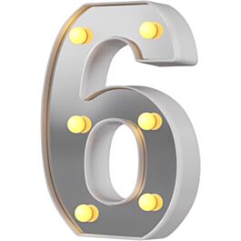 Steel Marquee Letter Silver Number 6 Six High-End Custom Zinc Metal ...
