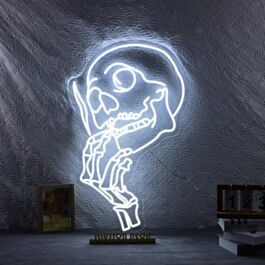 Smoking Skull Sign Skeleton Halloween Neon Sign