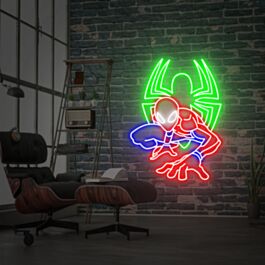 Spiderman Neon Sign Spiderman Neon Superhero Decor Kids Room Wall Art ...