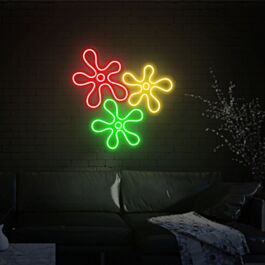 Spongebob Flower Led Neon Sign Flower Neon Light Kis Room Decoration