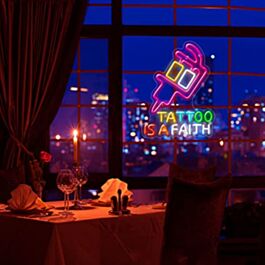 Tattoo LED Light Neon Sign with Remote Control for Business