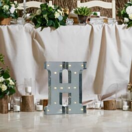 Steel Marquee Letter Silver LED H High-End Custom Zinc Metal Marquee ...