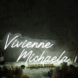 Vivienne Michaela White Neon Sign