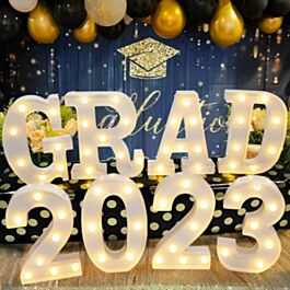 Steel Marquee Letter White Grad 2023 Pary Room Decor High-End Custom ...