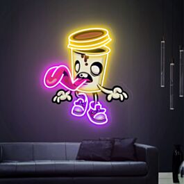Zombie Cup Led Uv Neon Sign Zombie Cup Led Sign Wall Art Decor Print ...